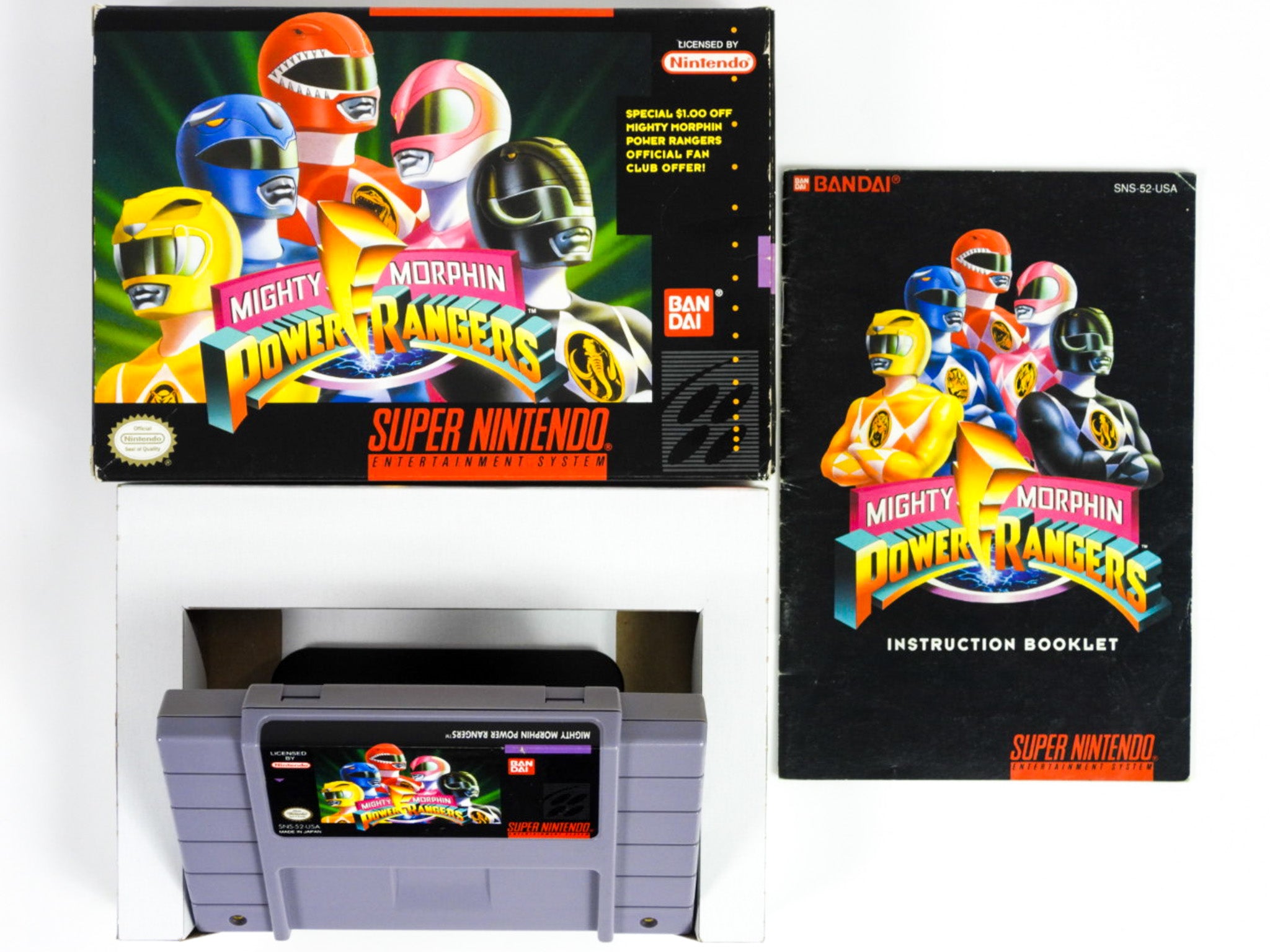 Mighty Morphin Power Rangers Super Nintendo Snes Retro Mtl 5693