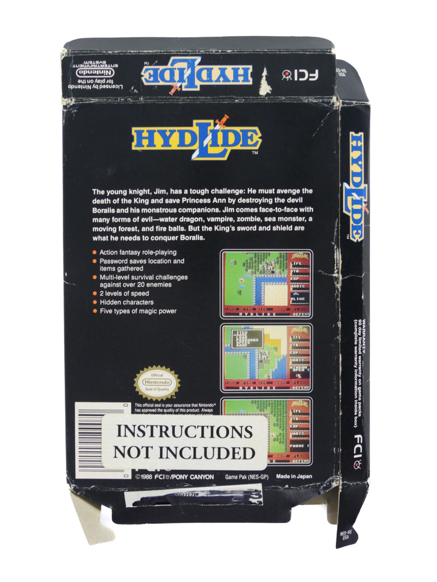 Hydlide [Box] (Nintendo / NES) – RetroMTL