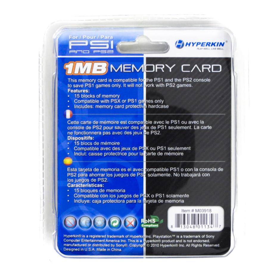 1 MB Memory Card [Hyperkin] (Playstation / PS1) – RetroMTL