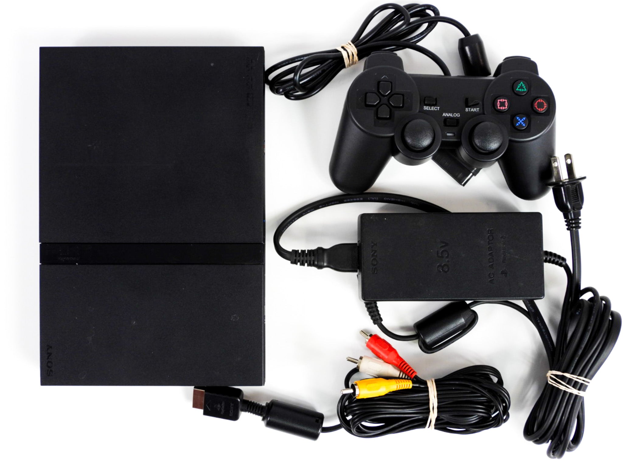PlayStation 2 System Slim Black with 1 Unofficial Controller (PS2 ...
