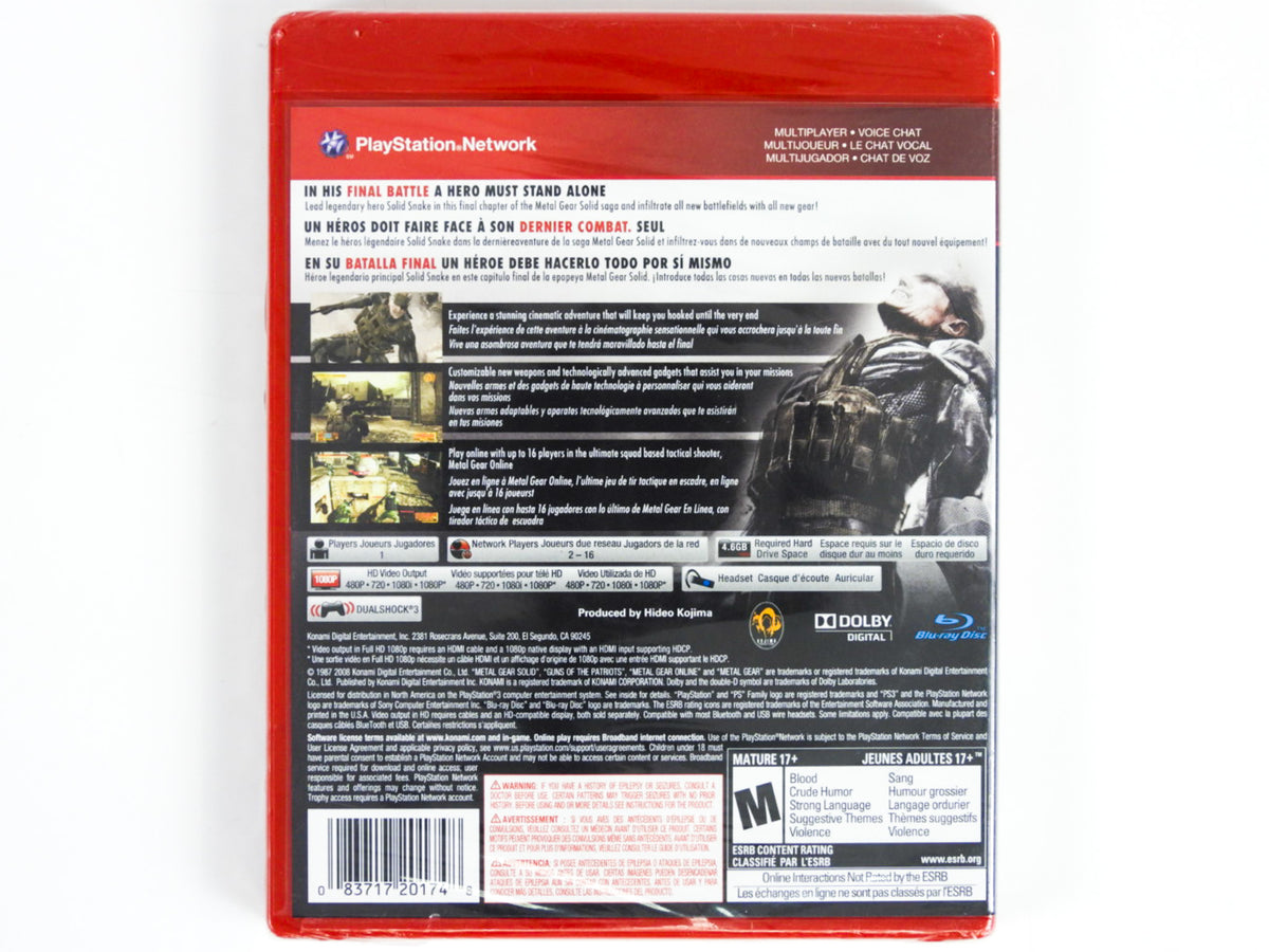Metal Gear Solid 4 Guns Of The Patriots [Greatest Hits] (PlayStation 3 ...