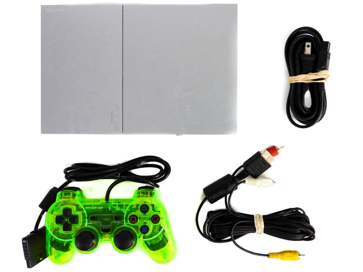 PlayStation 2 System Slim [SCPH-9000x] Silver with 1 Unofficial Contro ...