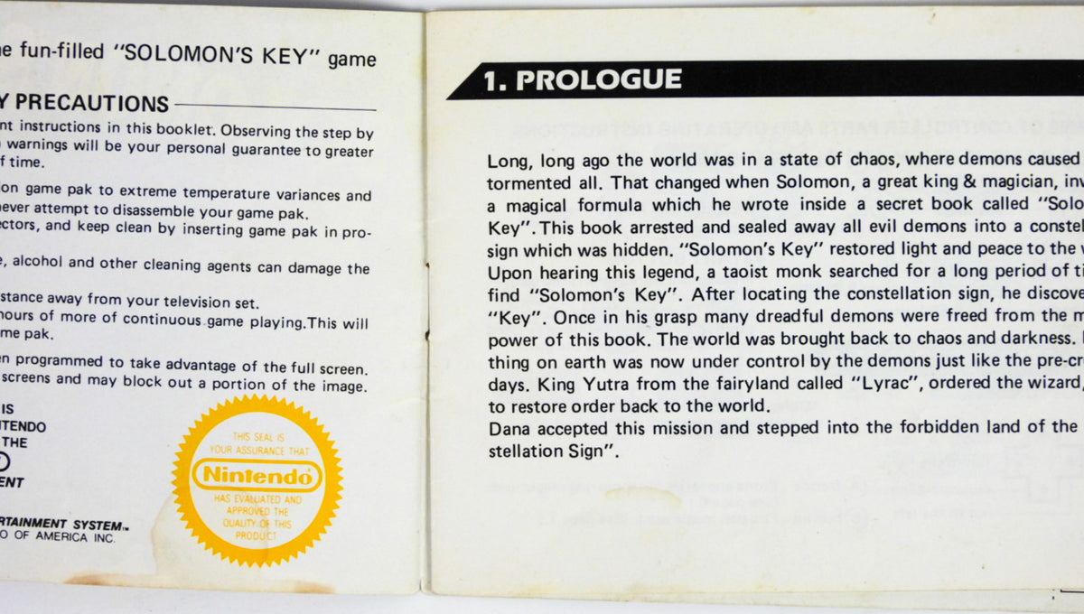 Solomon's Key [Manual] (Nintendo / NES) – RetroMTL