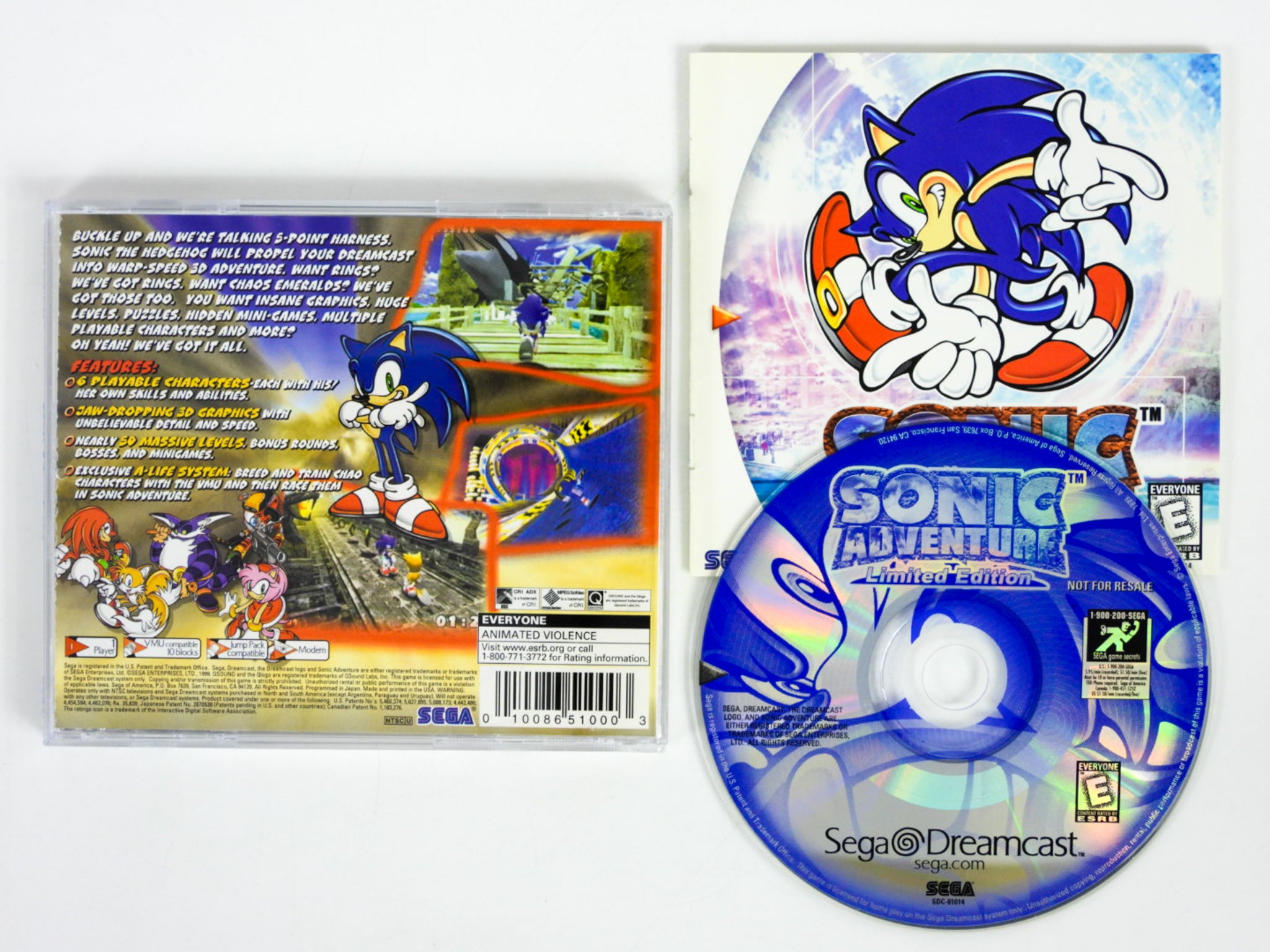 Sonic Adventure [Limited Edition] [Not For Resale] (Sega Dreamcast ...