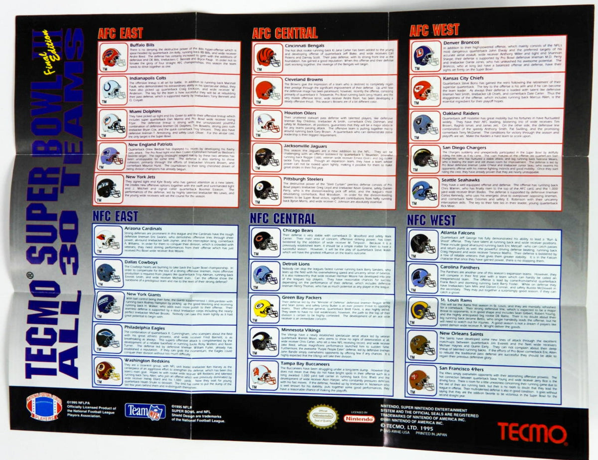 Tecmo Super Bowl III 3 [Poster] (Super Nintendo / SNES) – Retro MTL