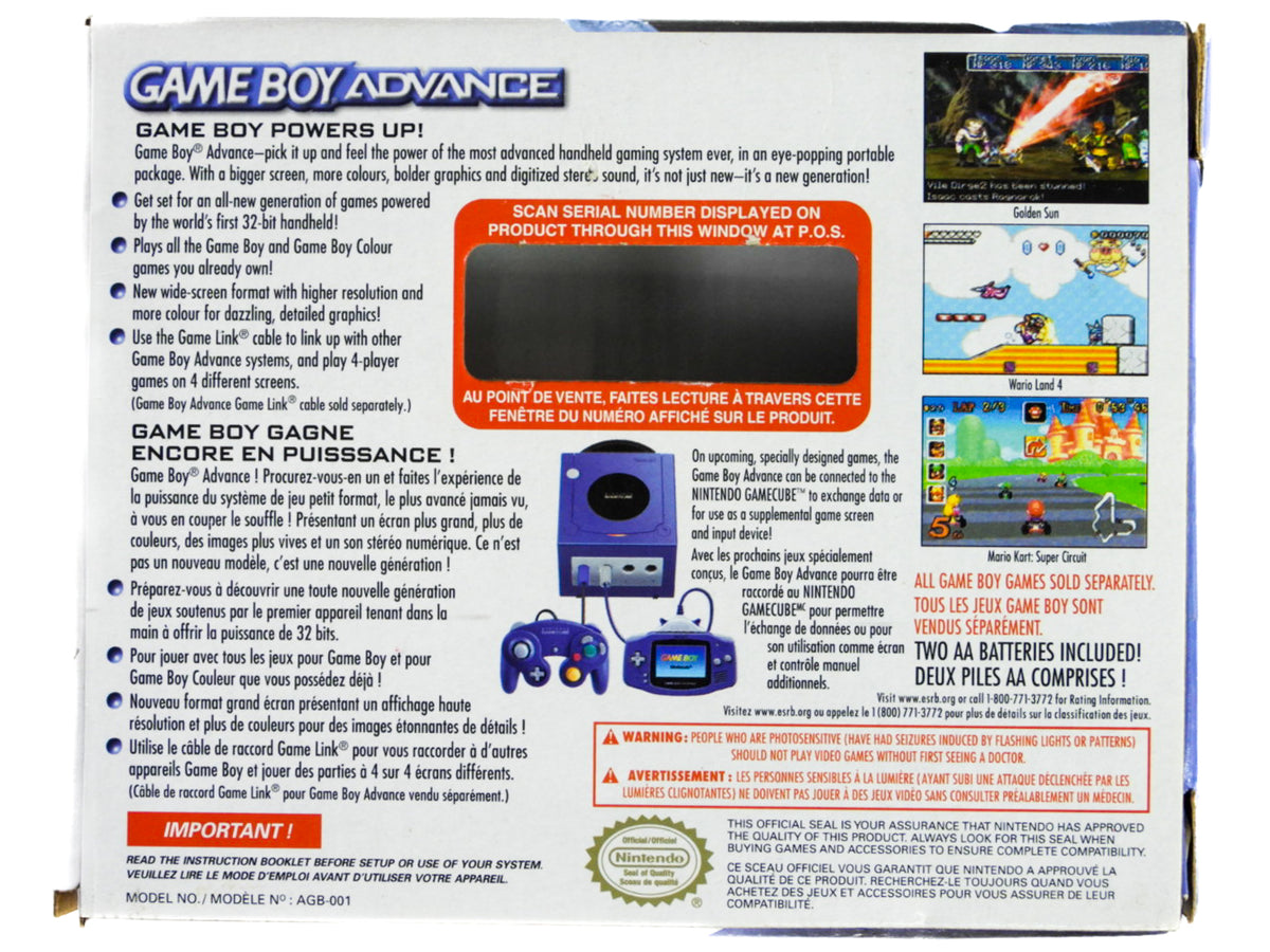 Nintendo Game Boy Advance System Glacier [Limited Edition Bundle] [Can ...