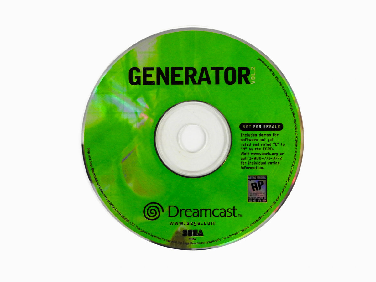 Generator Vol. 2 [Not For Resale] (Sega Dreamcast) – RetroMTL