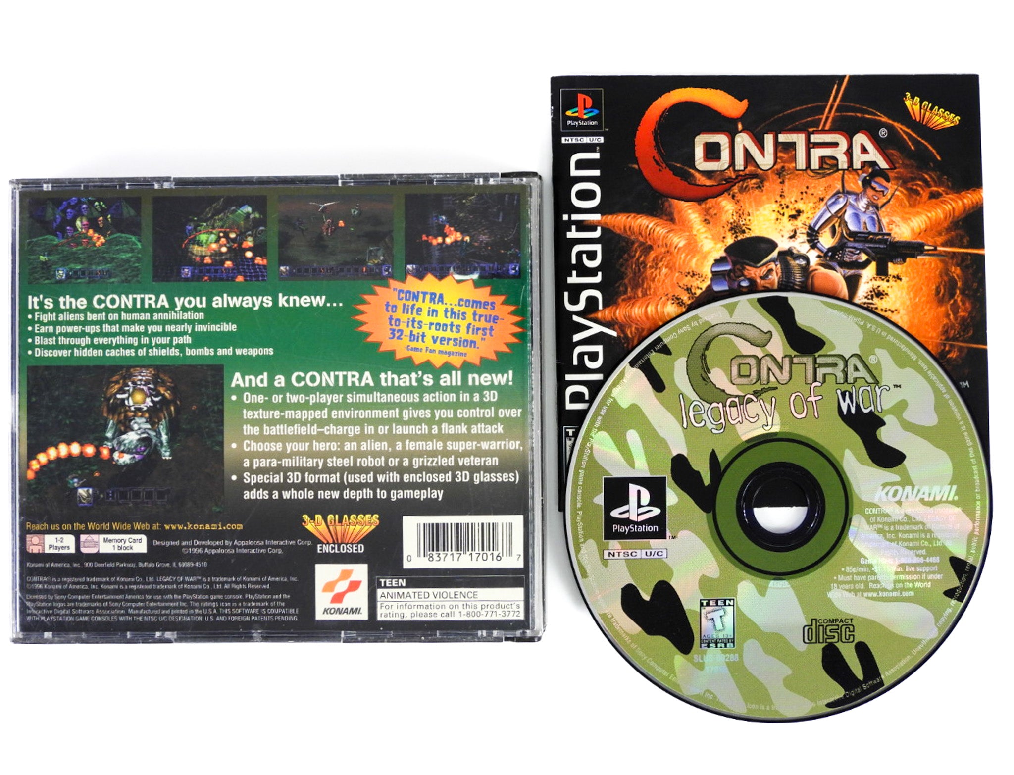 Contra Legacy Of War [Glasses] (PlayStation / PS1) – Retro MTL