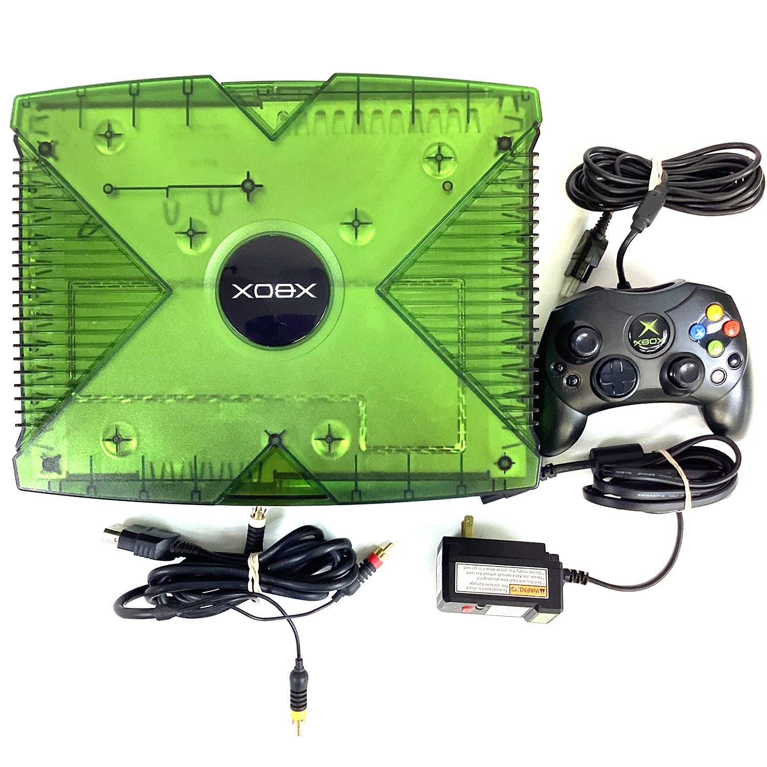 Original Xbox System [Translucent Green Edition] with Unassorted Contr ...
