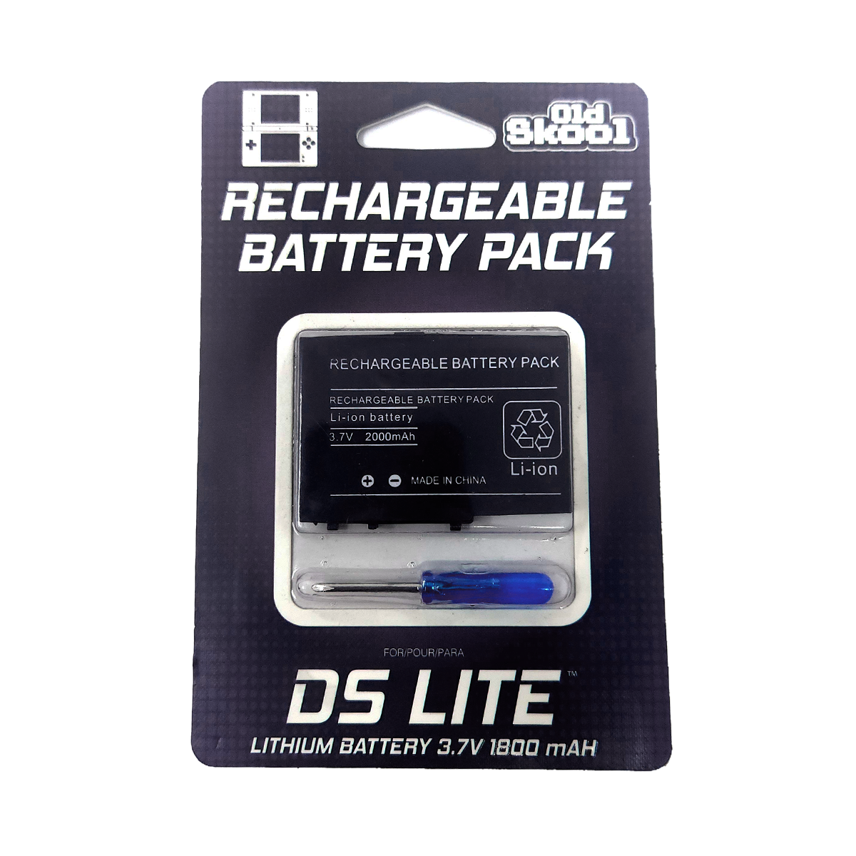 Nintendo DS Lite Rechargeable Battery Pack 3.7V 1800mAH [Old Skool] (N ...