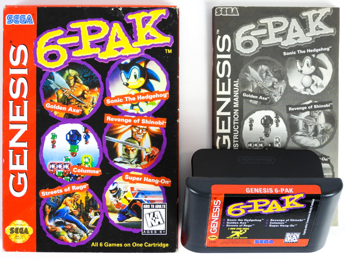 6-Pak [Cardboard Box] (Sega Genesis) – RetroMTL