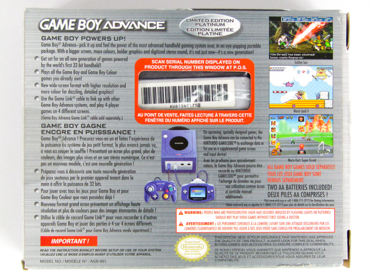 Nintendo Game Boy Advance System Platinum (GBA) – RetroMTL