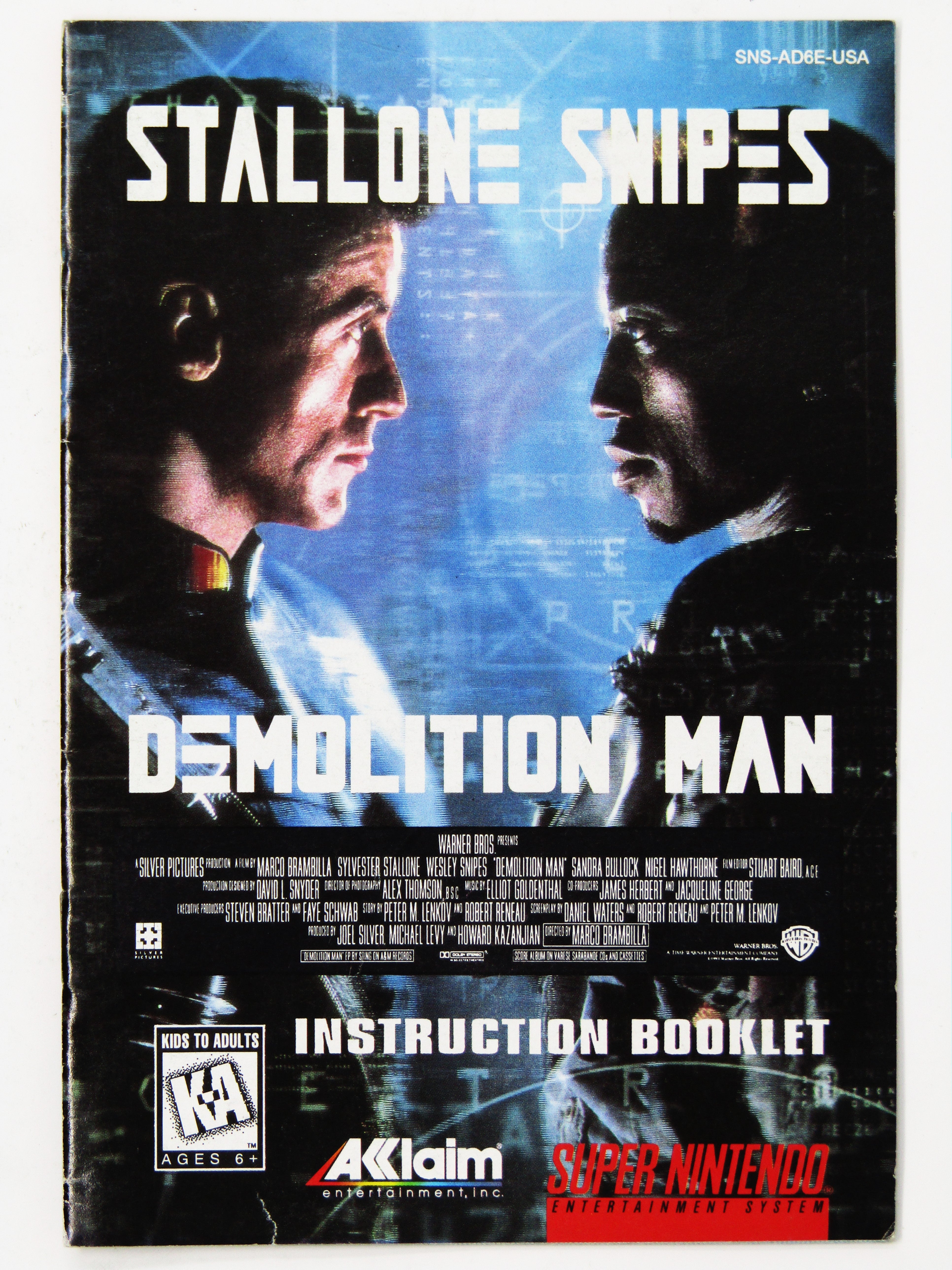 Demolition Man [Manual] (Super Nintendo / SNES) – Retro MTL