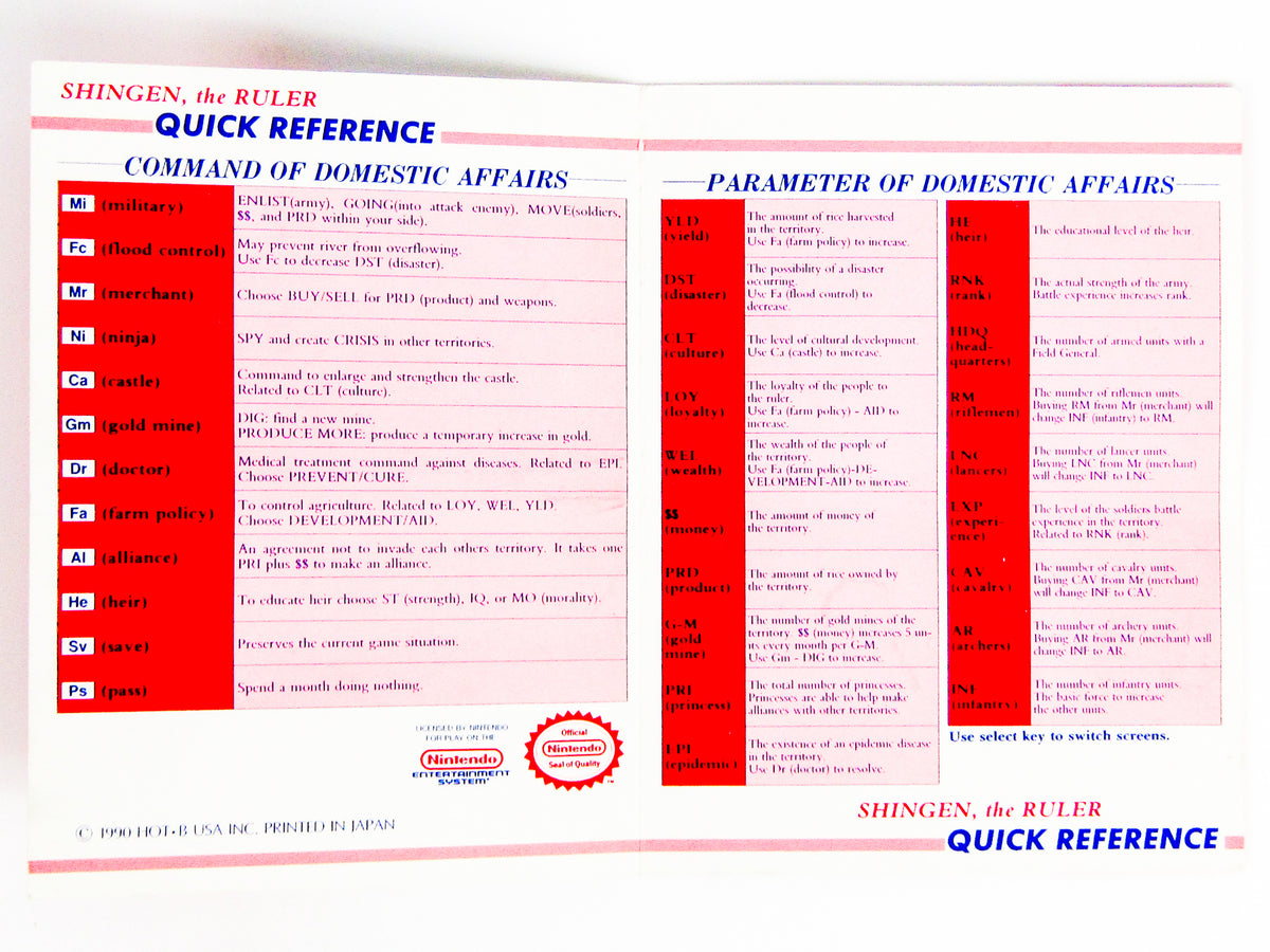 Shingen The Ruler [Map] (Nintendo / NES) – Retro MTL