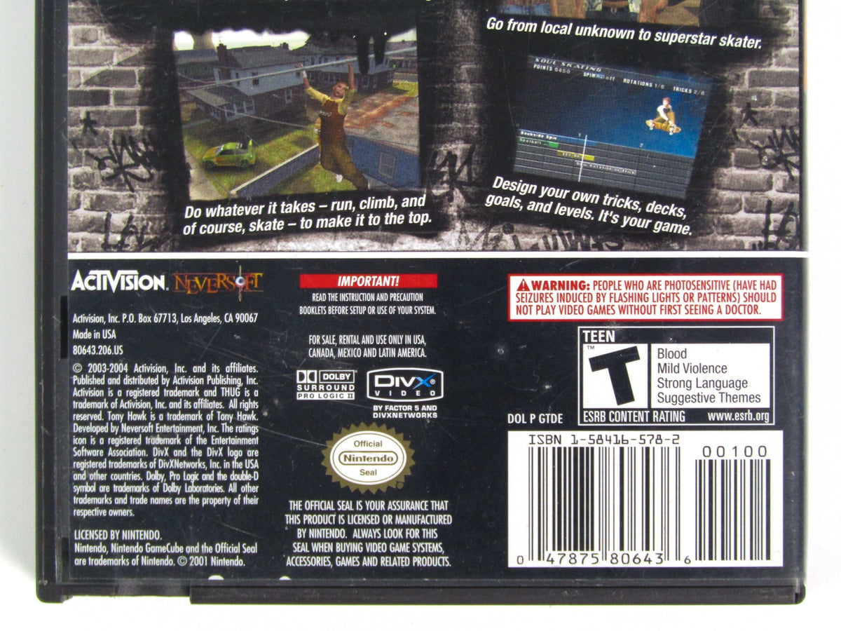 Tony Hawk Underground (Nintendo GameCube) – Retro MTL