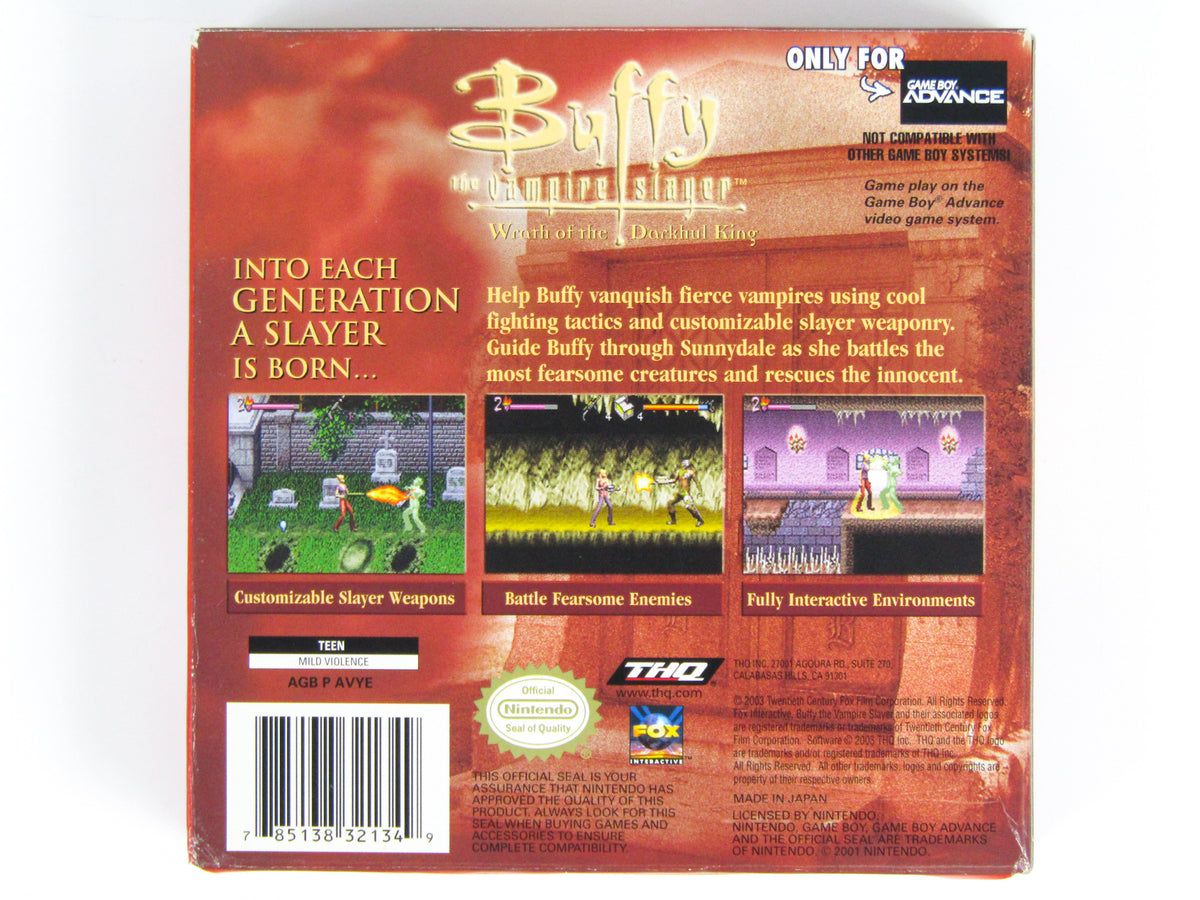Buffy The Vampire Slayer Wrath Of The Darkhul King (Nintendo Game Boy ...