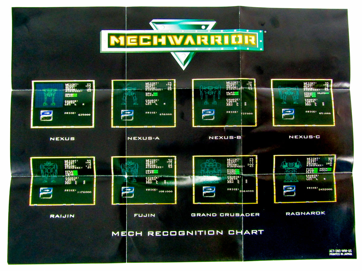 MechWarrior [Poster] (Super Nintendo / SNES) – Retro MTL