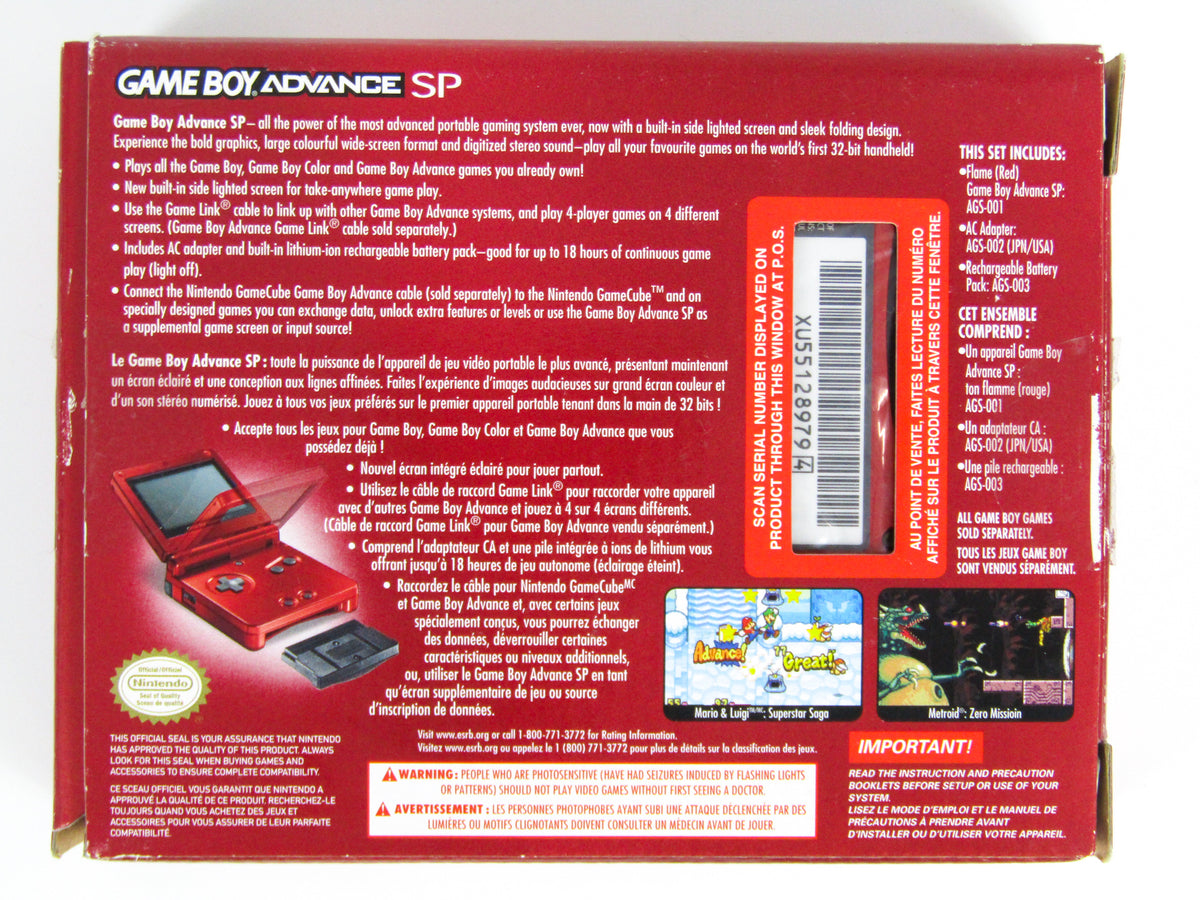 Nintendo Game Boy Advance SP System [AGS-001] Flame (GBA) – RetroMTL