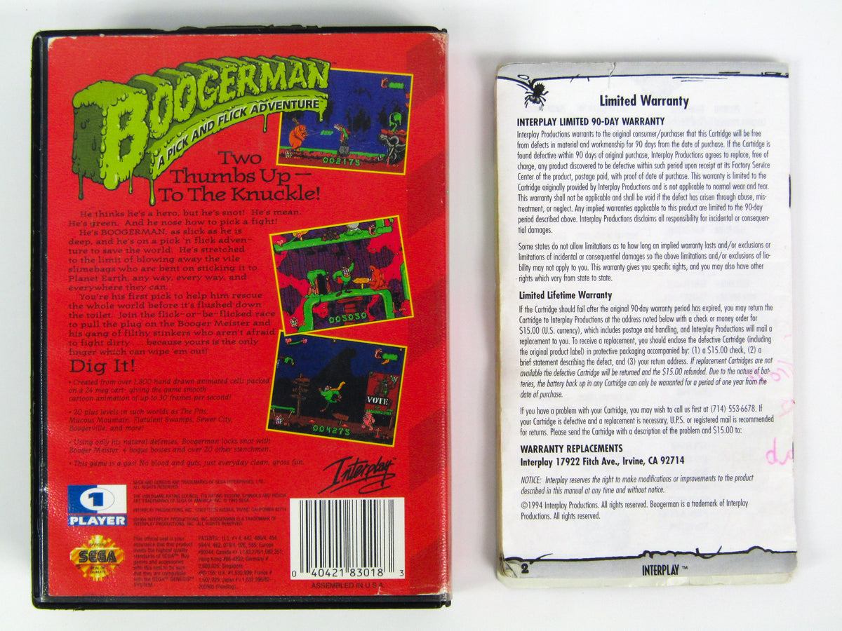 Boogerman A Pick and Flick Adventure (Sega Genesis) – RetroMTL